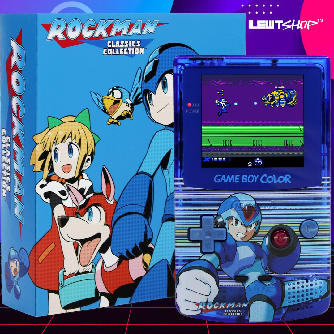 Rockman megaman Game Boy Color With Funny Playing Q5 IPS Backlit Screen ...