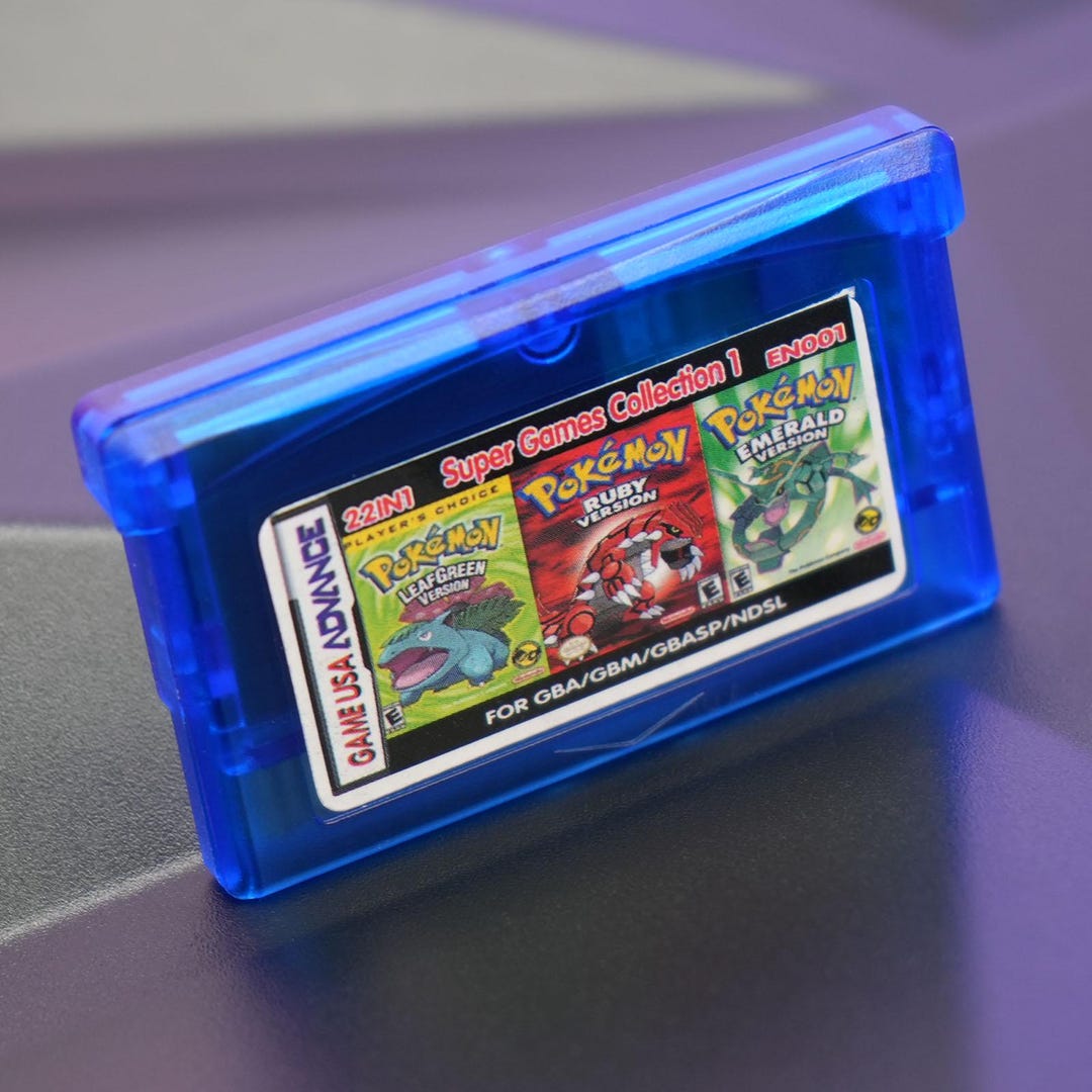22-in-1 Game Boy Advance (GBA) Multi-cart Clear Blue Cartridge ...