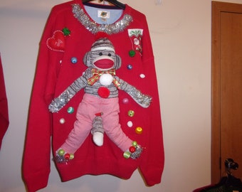 Sock monkey sweater | Etsy