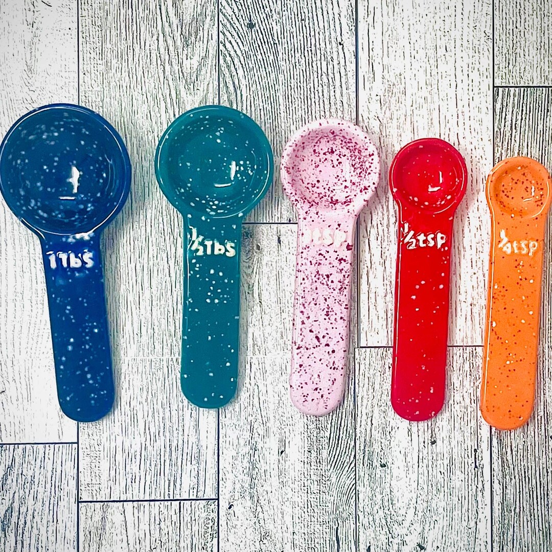 Hand-painted Clay Measuring Spoons, Colorful Kitchen Set - Etsy