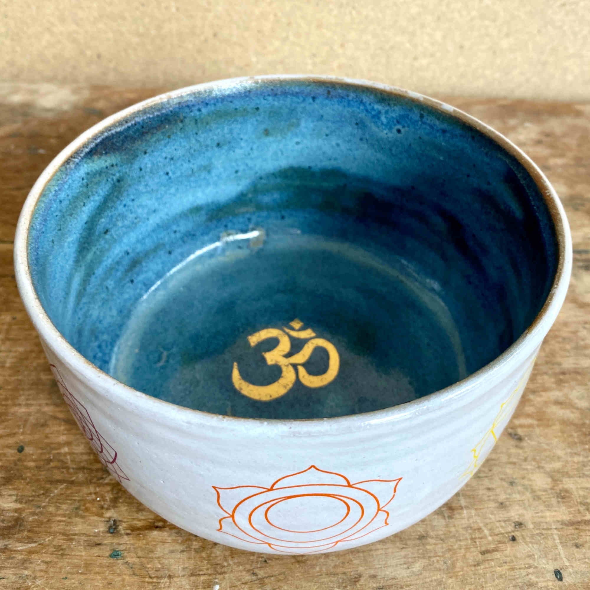 7 Chakra Bowl With OM Symbol in Gold Prayer Bowl - Etsy