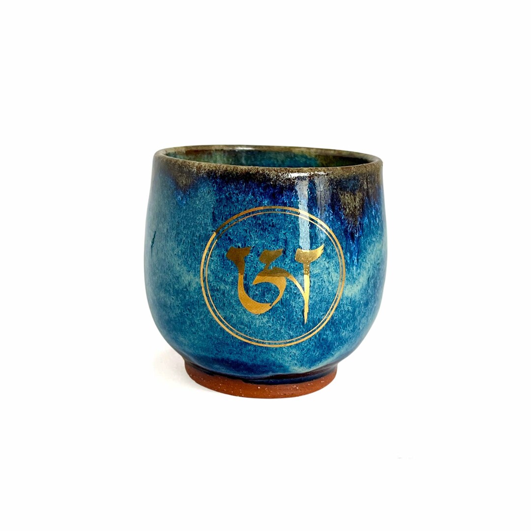 Seed Syllable "a" in Gold | Japanese Tea Bowl Inspired Cup | Wheel ...