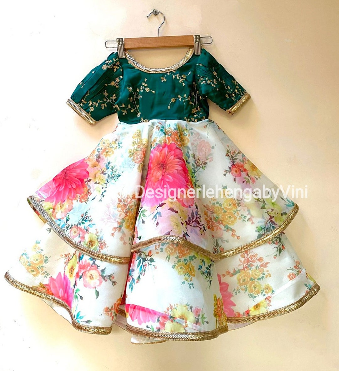 Indian Wedding Party Dress for Kids Girls Lehenga Custom Made Lengha ...