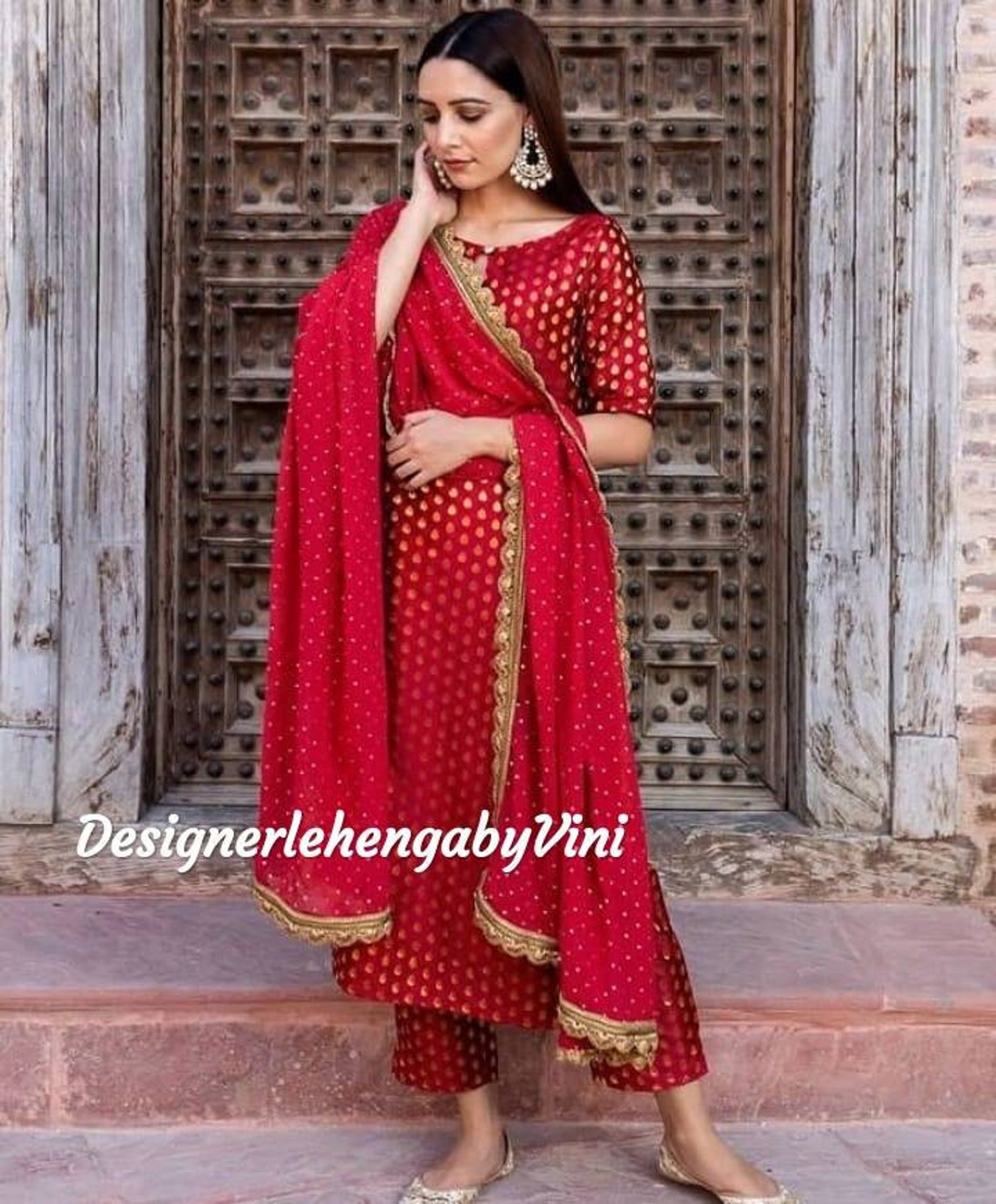 Indian Pakistani Soft Brocade Suit Set Indian Salwar Kameez - Etsy