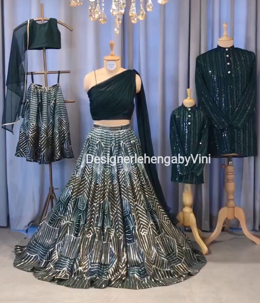 Matching Family Outfit for Indian Pakistani Wedding Lehenga Choli ...