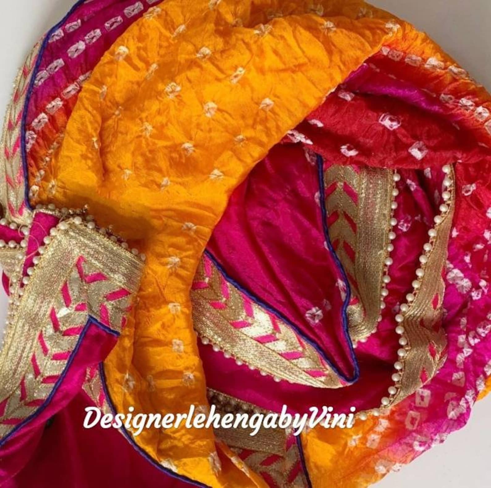Jaipuri Bandhej Dupatta Lehenga Dupatta Heavy Dupatta Lehenga | Etsy