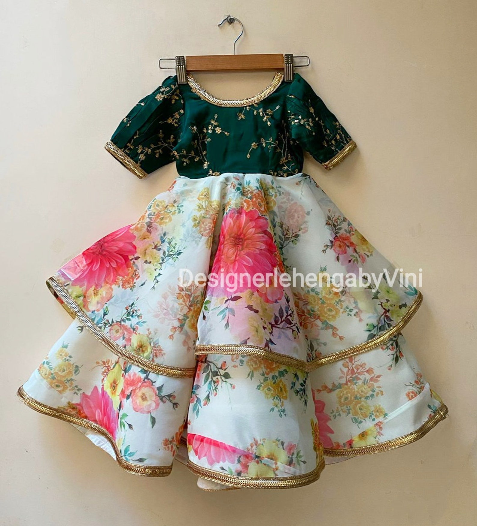 Indian Wedding Party Dress for Kids Girls Lehenga Custom Made Lengha ...