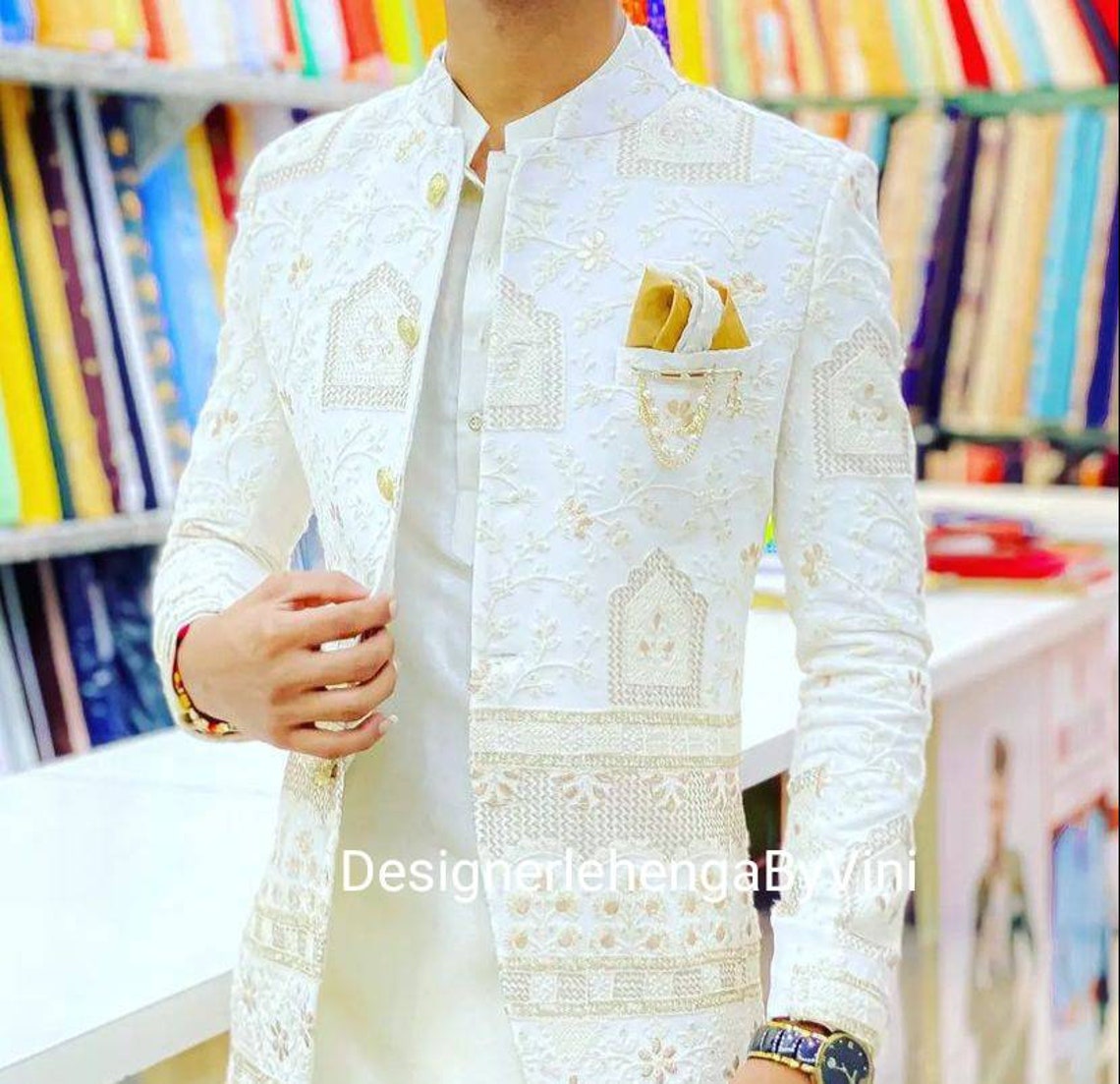 Jodhpuri Jacket for Men, Groom Wedding Outfit, Indian Mens Wear ...