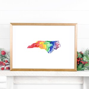 North Carolina Watercolor Art Print Digital Download || State Map ...