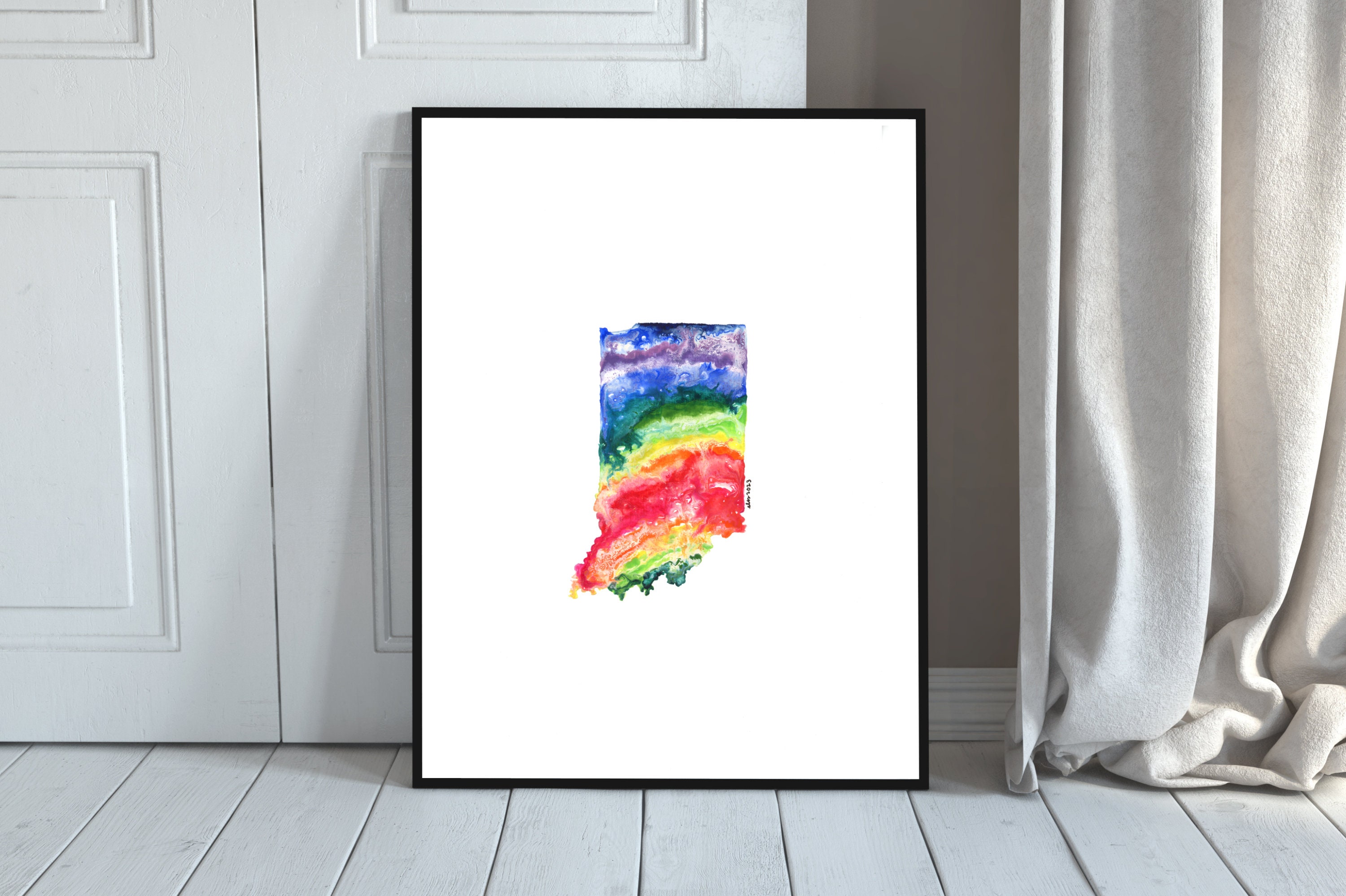 Indiana Watercolor Art Print Digital Download || United States Travel ...