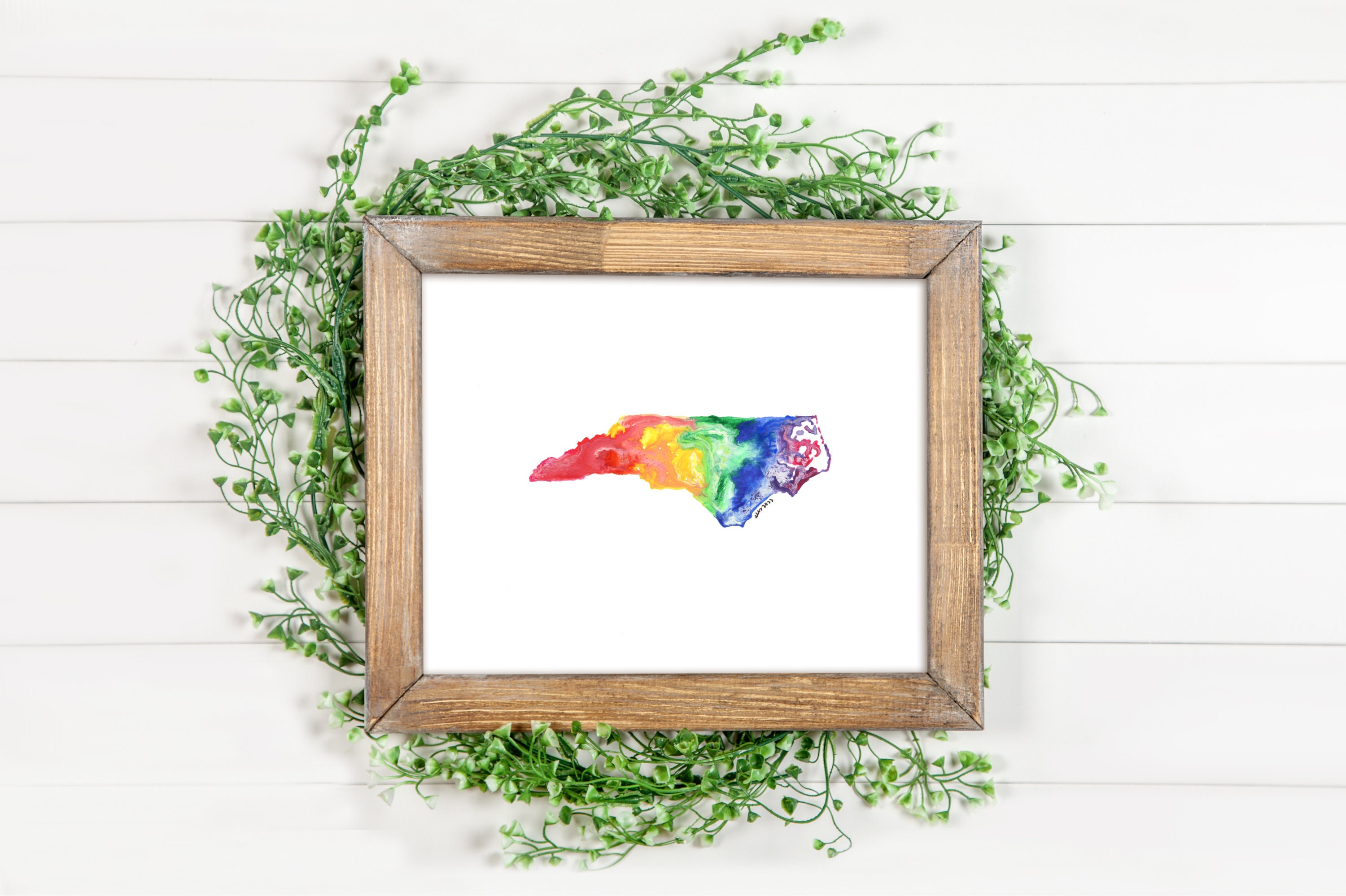 North Carolina Watercolor Art Print Digital Download || State Map ...