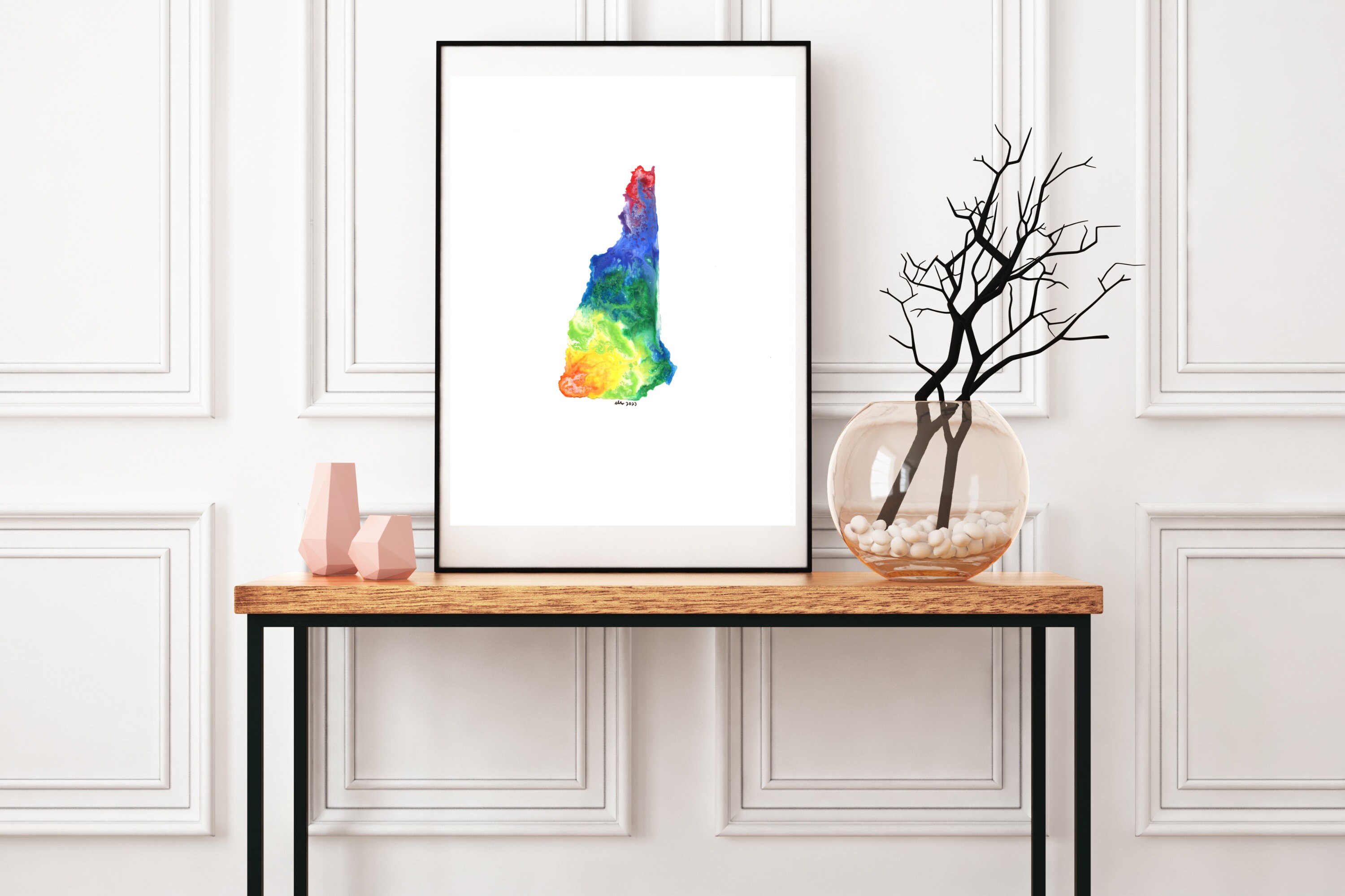 New Hampshire Watercolor Art Print Digital Download || Rainbow State ...