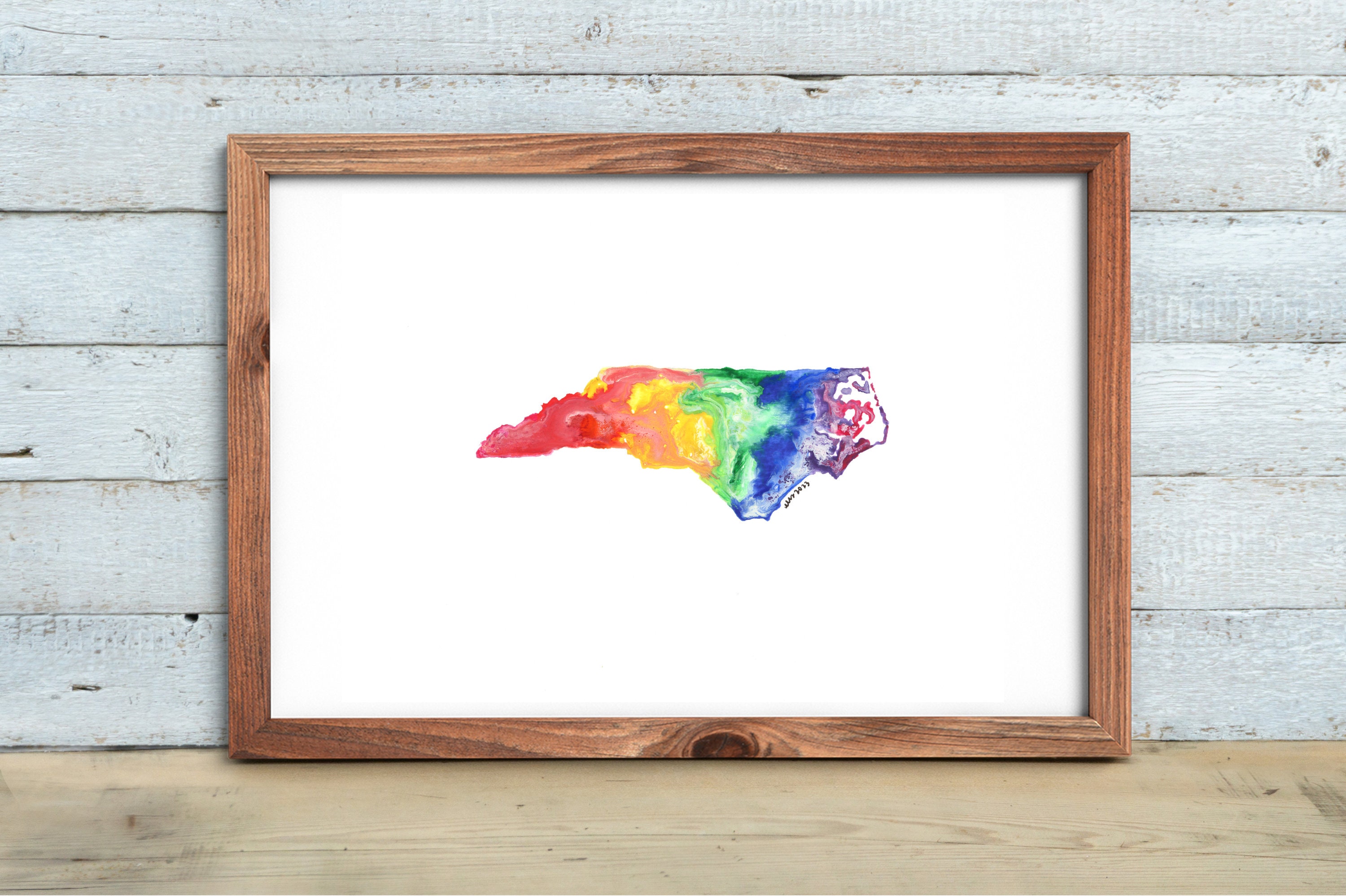 North Carolina Watercolor Art Print Digital Download || State Map ...