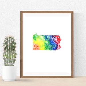 Pennsylvania Watercolor Art Print Digital Download || Printable ...