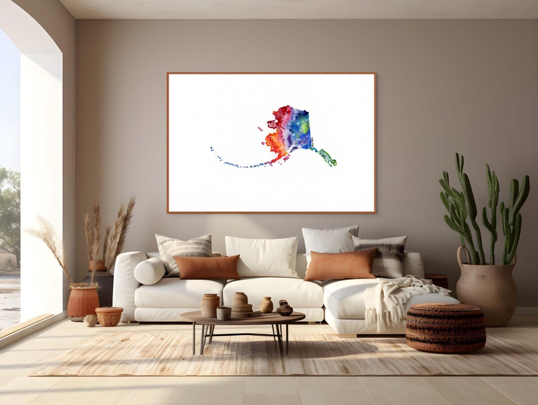 Alaska Watercolor Art Print | Alaska Painting | Alaska Home Decor ...