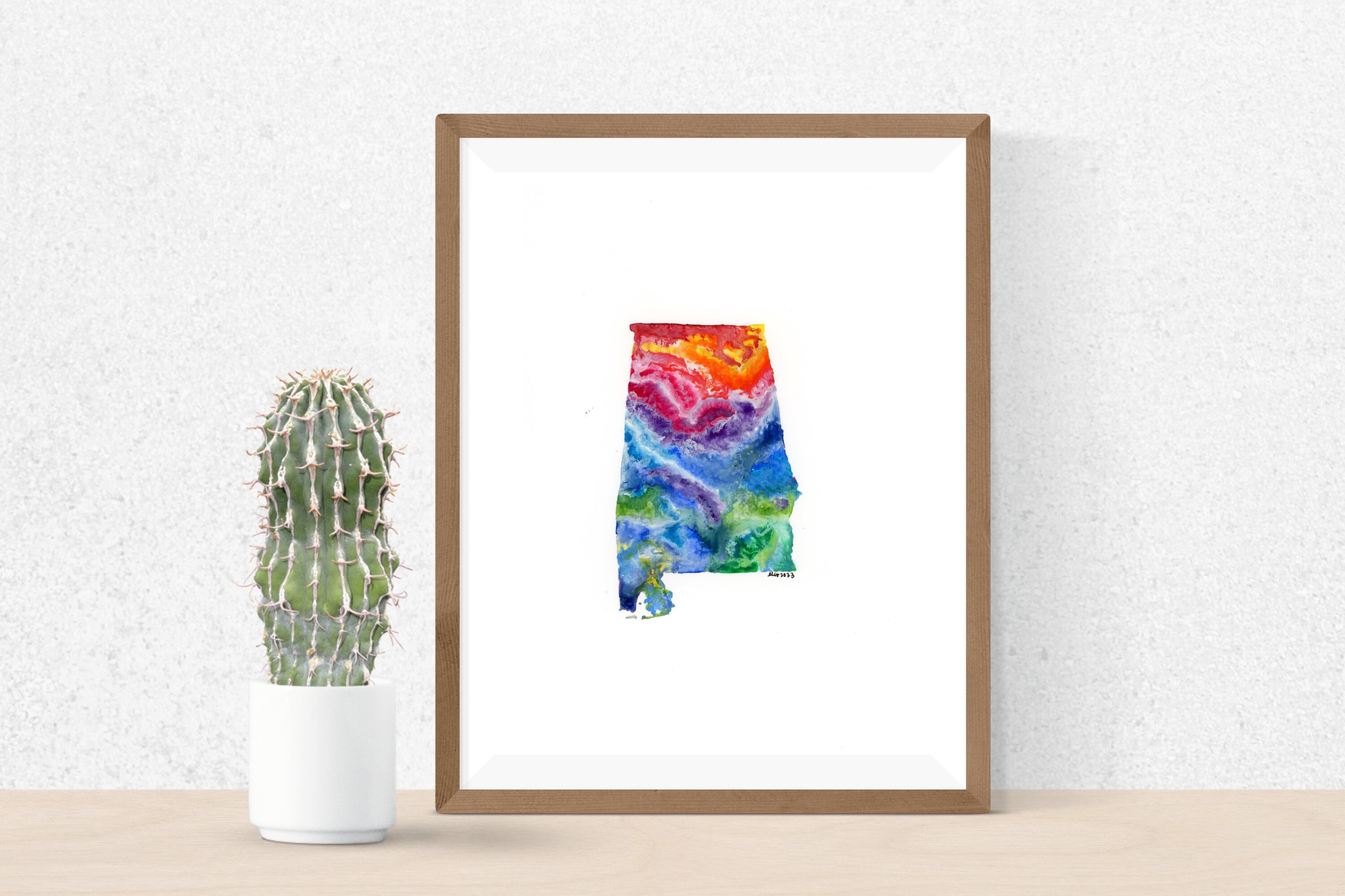 Alabama Watercolor Art Print | Alabama Painting | State Wall Art ...