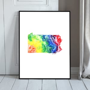 Pennsylvania Watercolor Art Print Digital Download || Printable ...