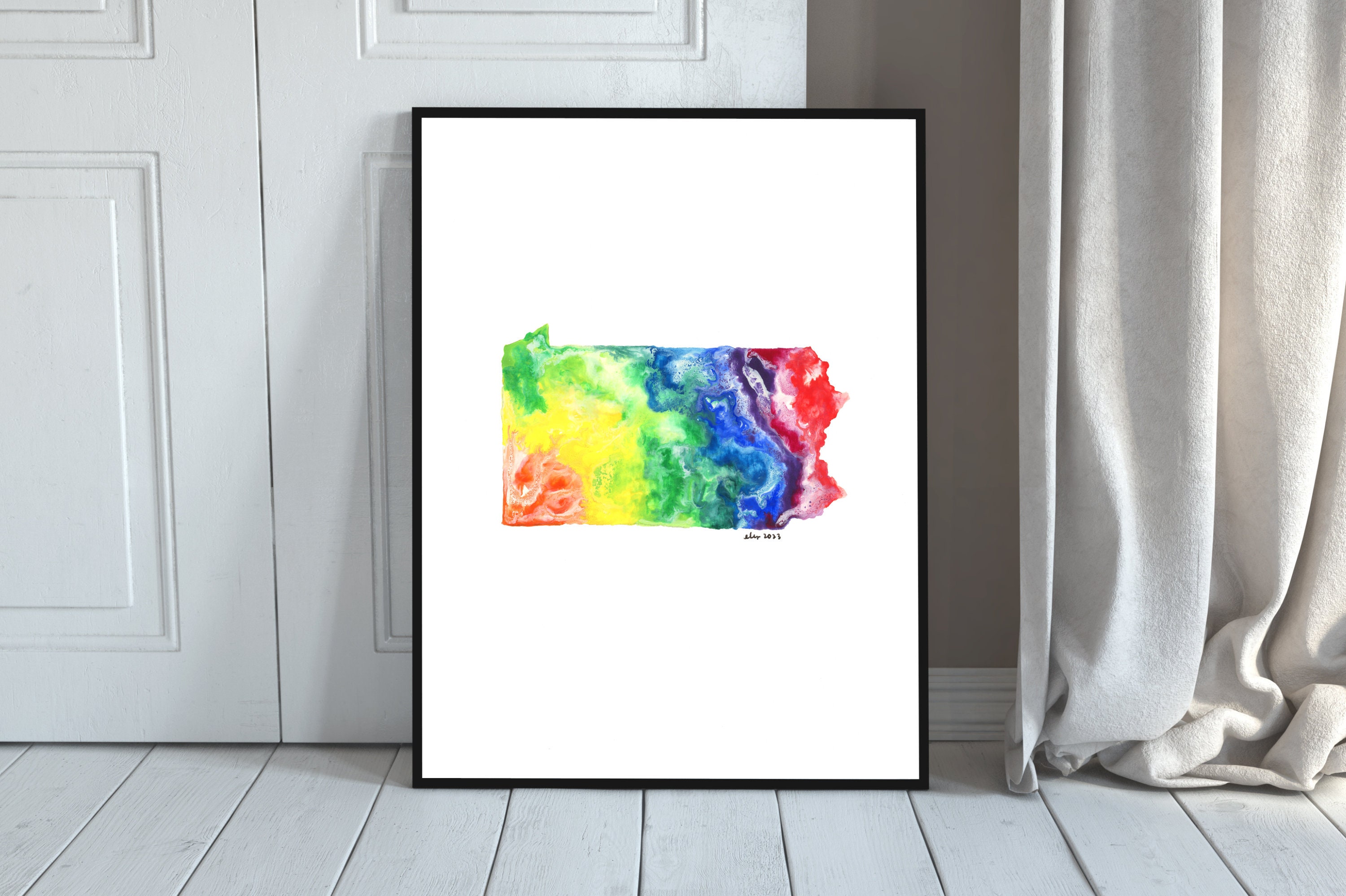 Pennsylvania Watercolor Art Print Digital Download || Printable ...
