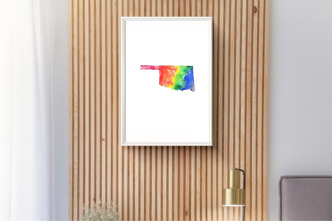 Oklahoma Watercolor Art Print Digital Download || Printable State Map ...