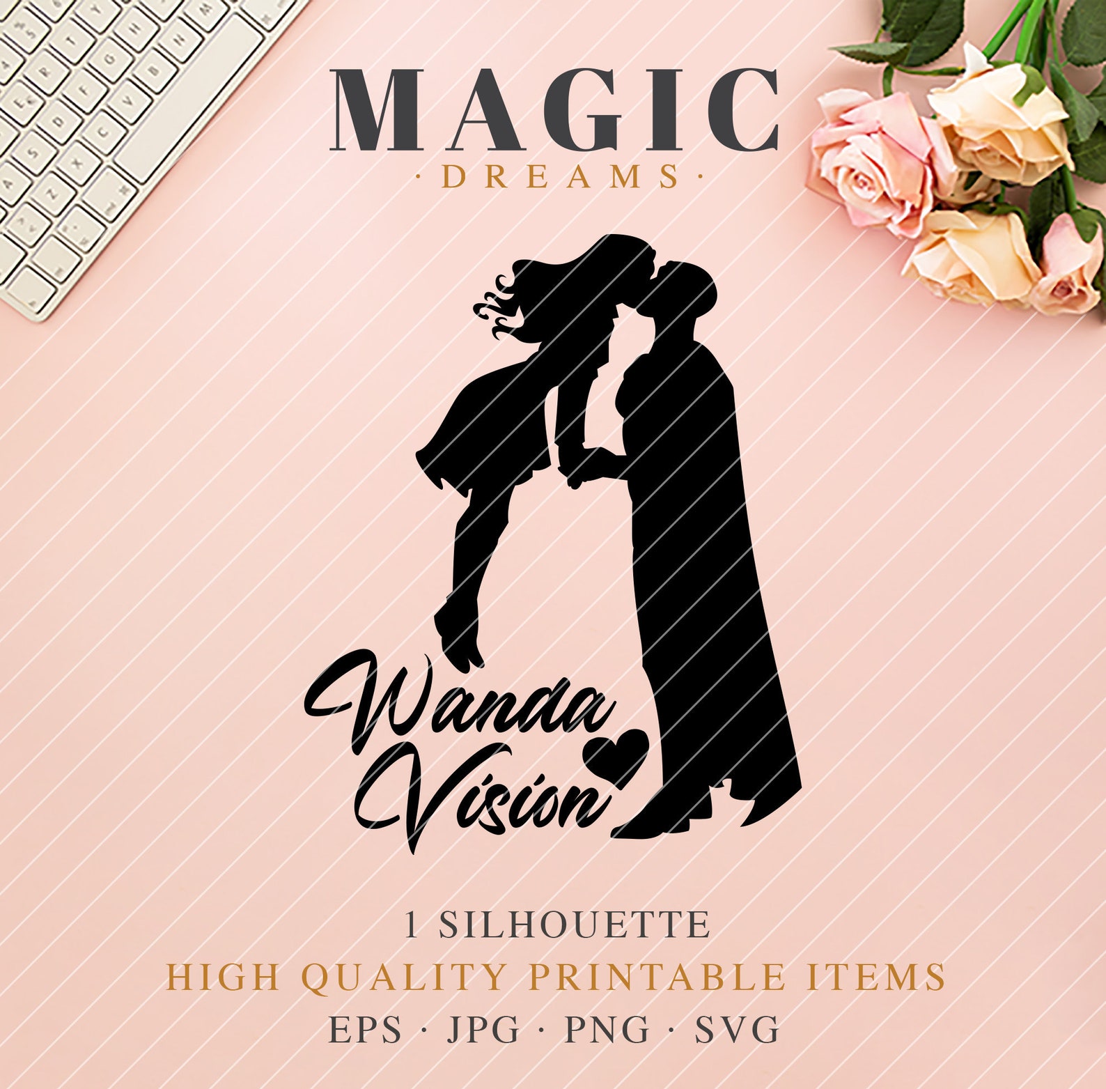 Marvel Wanda WandaVision PNG Wanda Silhouette Wanda Vision | Etsy