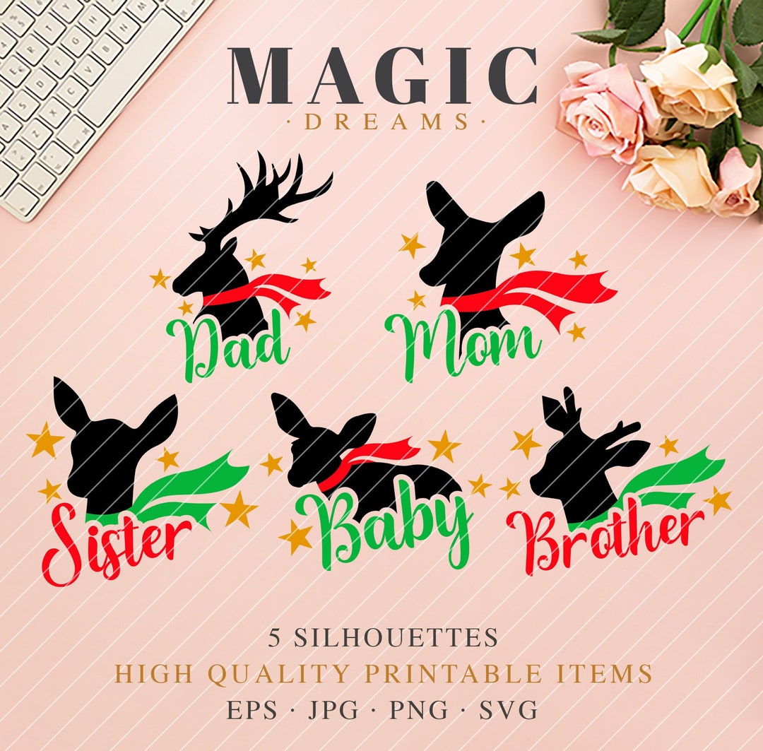 Reindeer Family Christmas Reindeer Deer Family Happy - Etsy Ireland