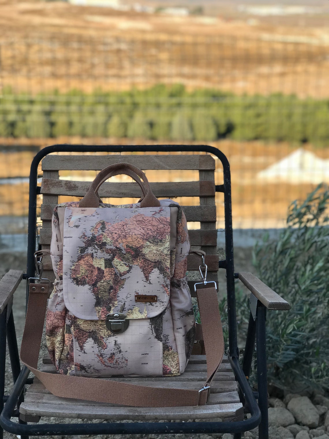 Backpack,worldmap Bag,school Bag,travelbag - Etsy