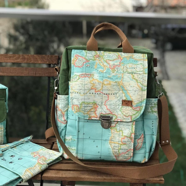 Map Backpack - Etsy