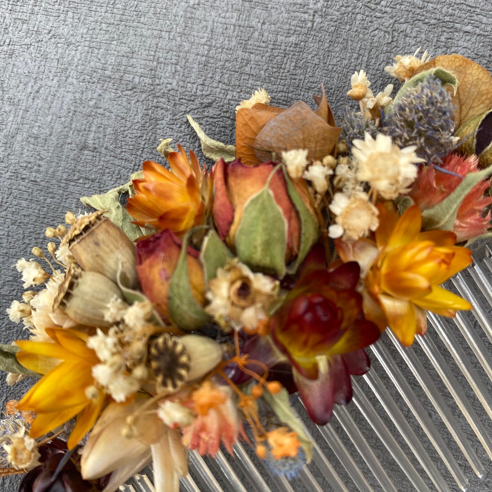 Dried Flower Hair Combs Honesty Autumn Shades and - Etsy UK