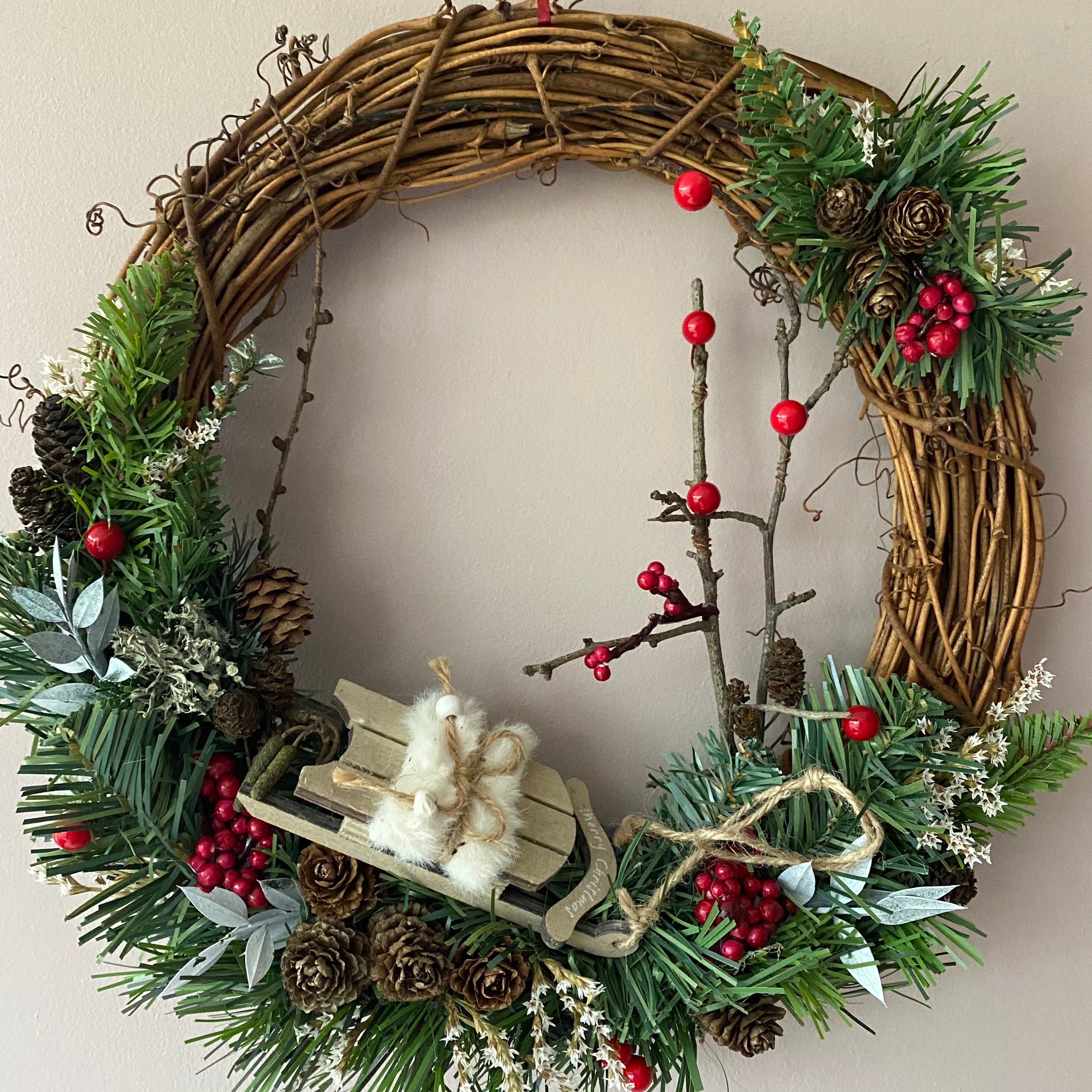 Christmas Wreath Advent Wreath Festive Wreath Xmas Wreath | Etsy