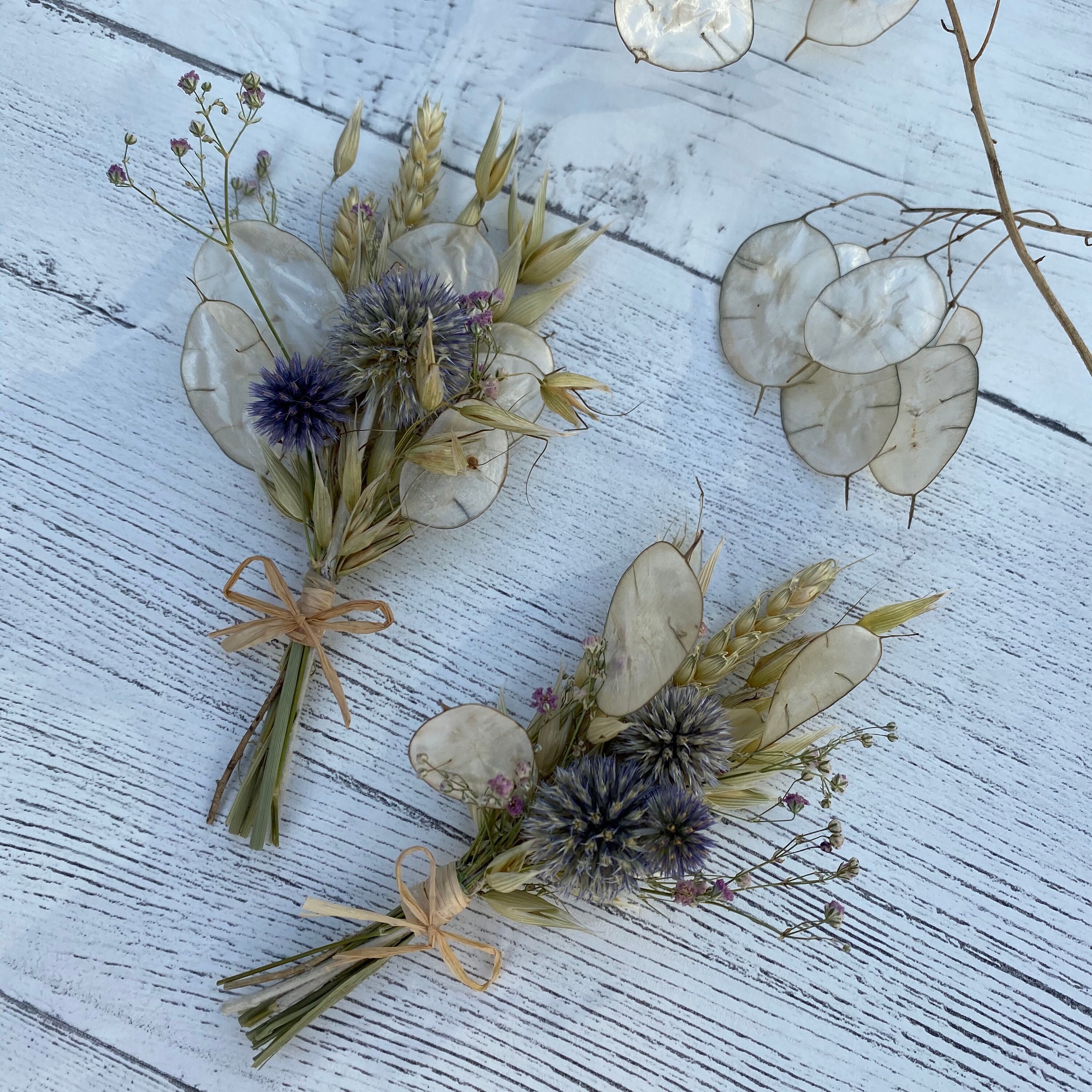 Ivory Honesty Buttonholes Wedding Dried Flowers Buttonholes - Etsy UK