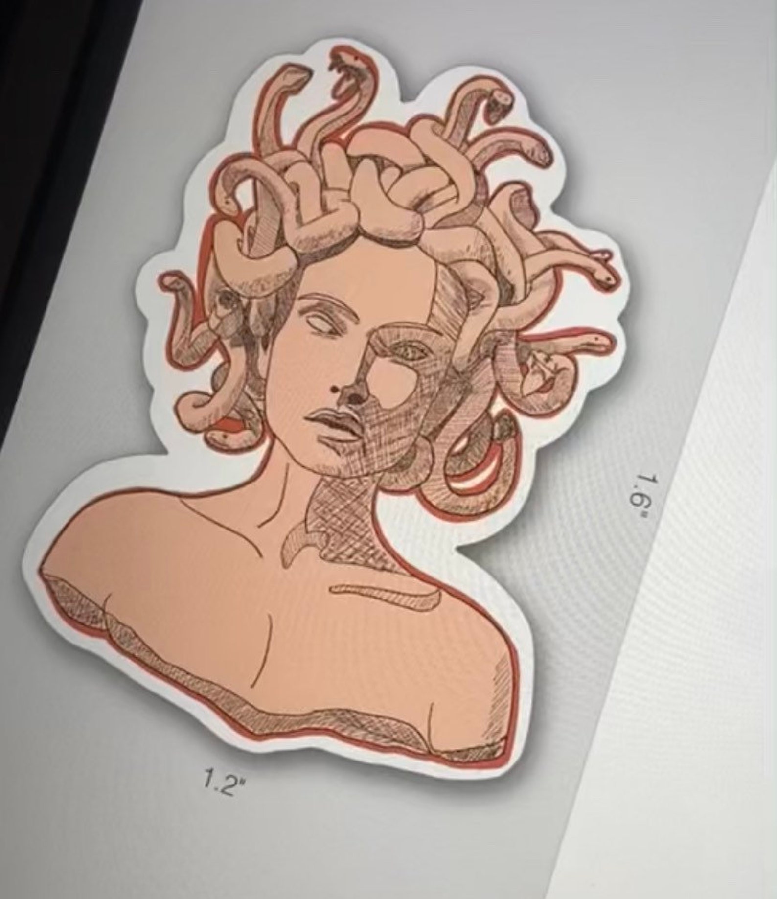 Medusa Die-cut Sticker // 4 Pack 1.3x1.7 or Single 2.6 X 3.5 - Etsy