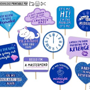 Printable Midnights Photo Booth Props Instant Download Party Props DIY ...