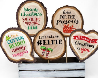 Christmas Photo Booth Props 10 Printable Hand Painted Signs | Etsy