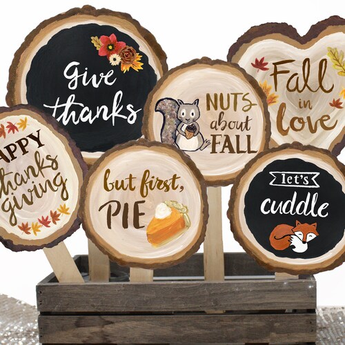 Fall Party Photo Booth Props 20 Printable Hand Painted Wood - Etsy