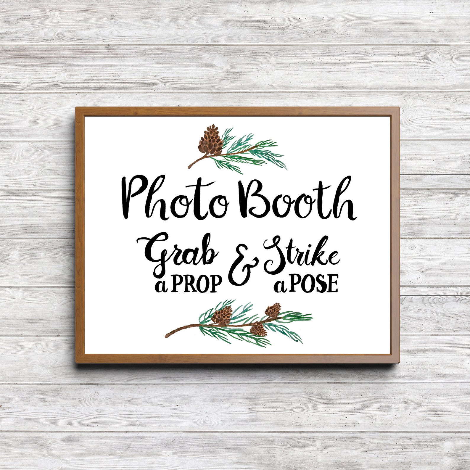 Printable Photo Booth Sign 8x10 & 5x7 Rustic Winter Wedding - Etsy