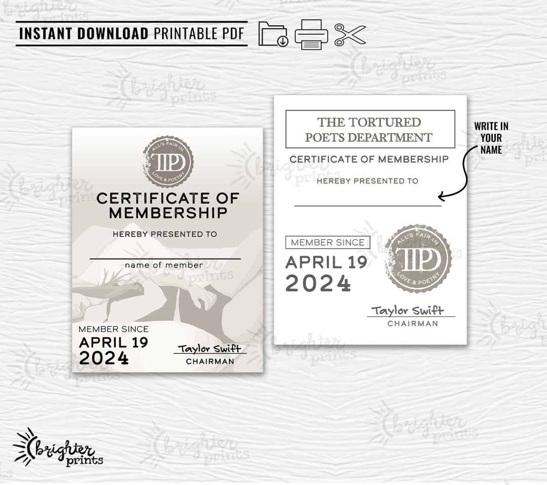 Printable TTPD Party Decor the Tortured Poets Department Mock ...