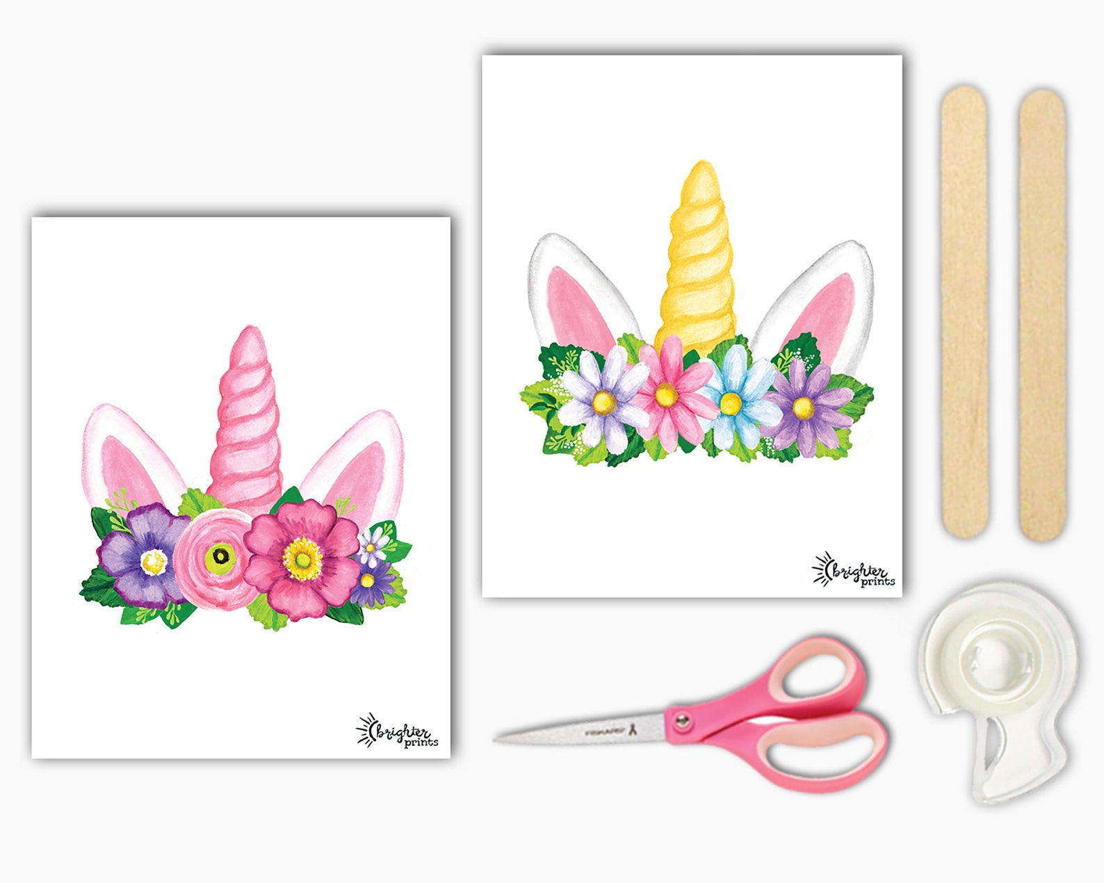 Printable Unicorn Crowns Party Photo Booth Props 4 Headbands - Etsy