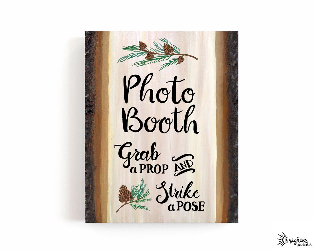 Printable Photo Booth Sign 8x10 & 5x7 - Rustic Winter Wedding Decor ...
