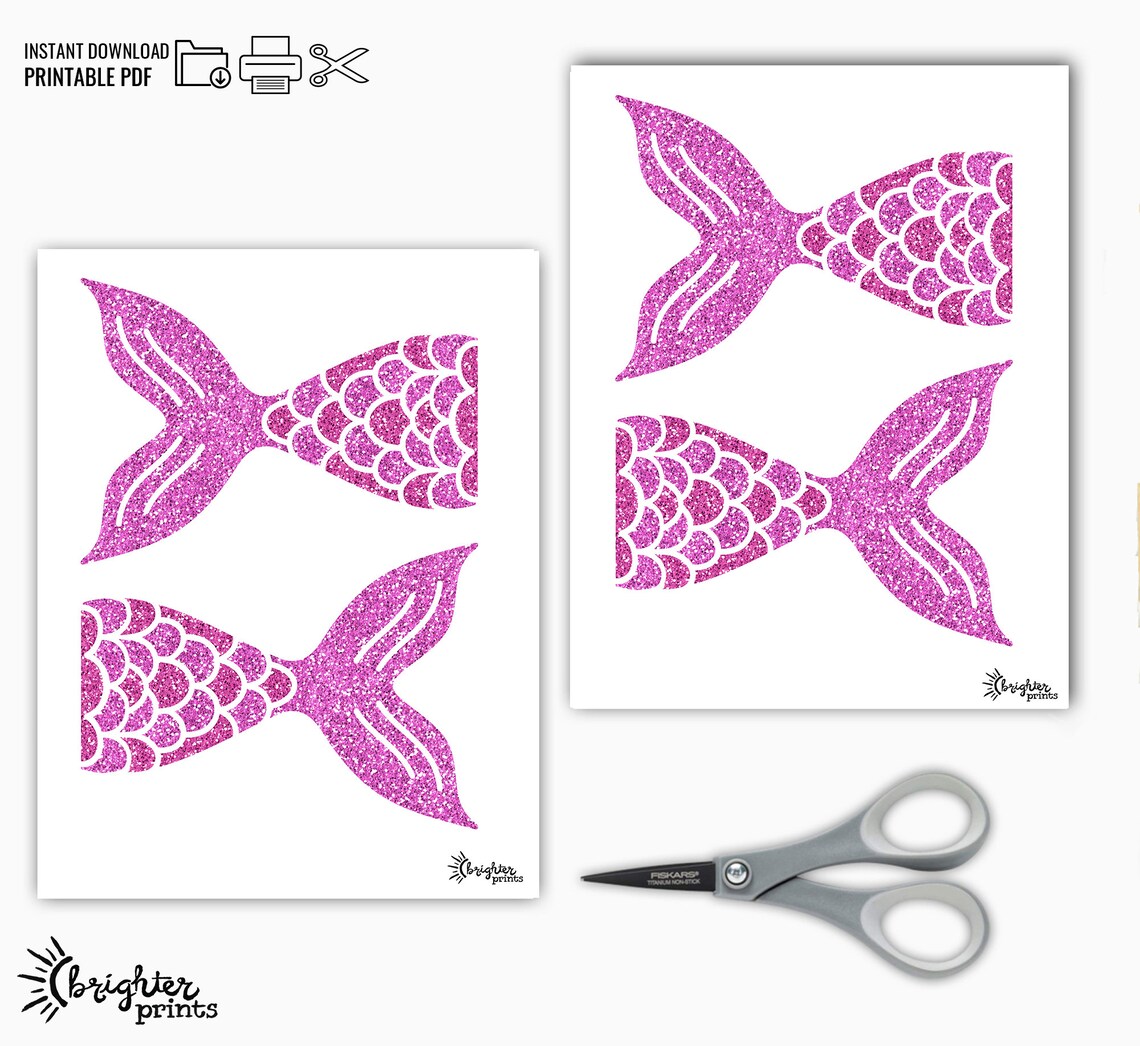 Printable Mermaid Tail Banner - DIY Instant Download Digital PDF + PNG ...
