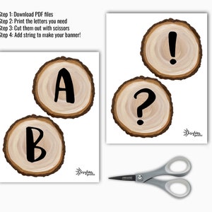 Printable Rustic Banner - Letters A to Z Hand Lettered Alphabet ...