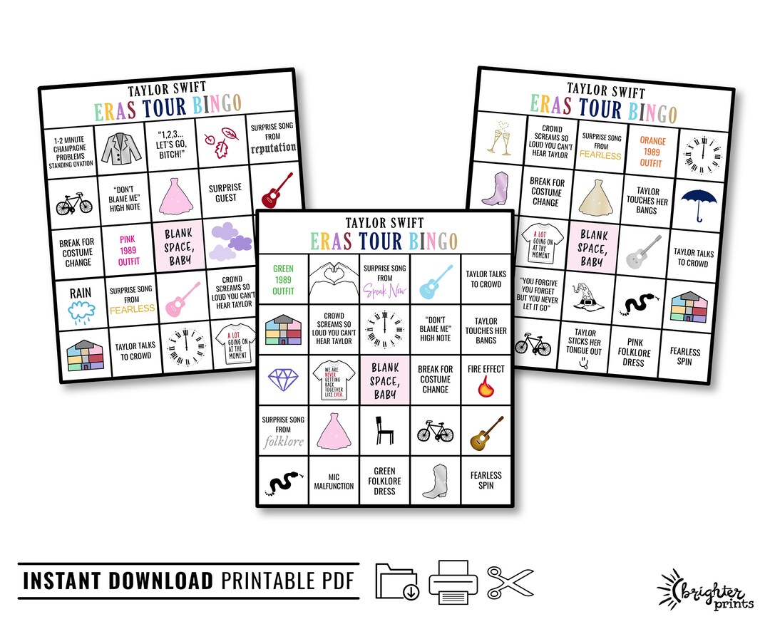 Buy Printable Eras Tour Bingo Cards Eras Livestream Party Fun Games ...