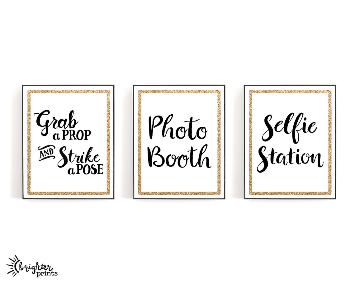 Printable Photo Booth Signs Set of 3 8x10 or 8.5 X 11 With - Etsy