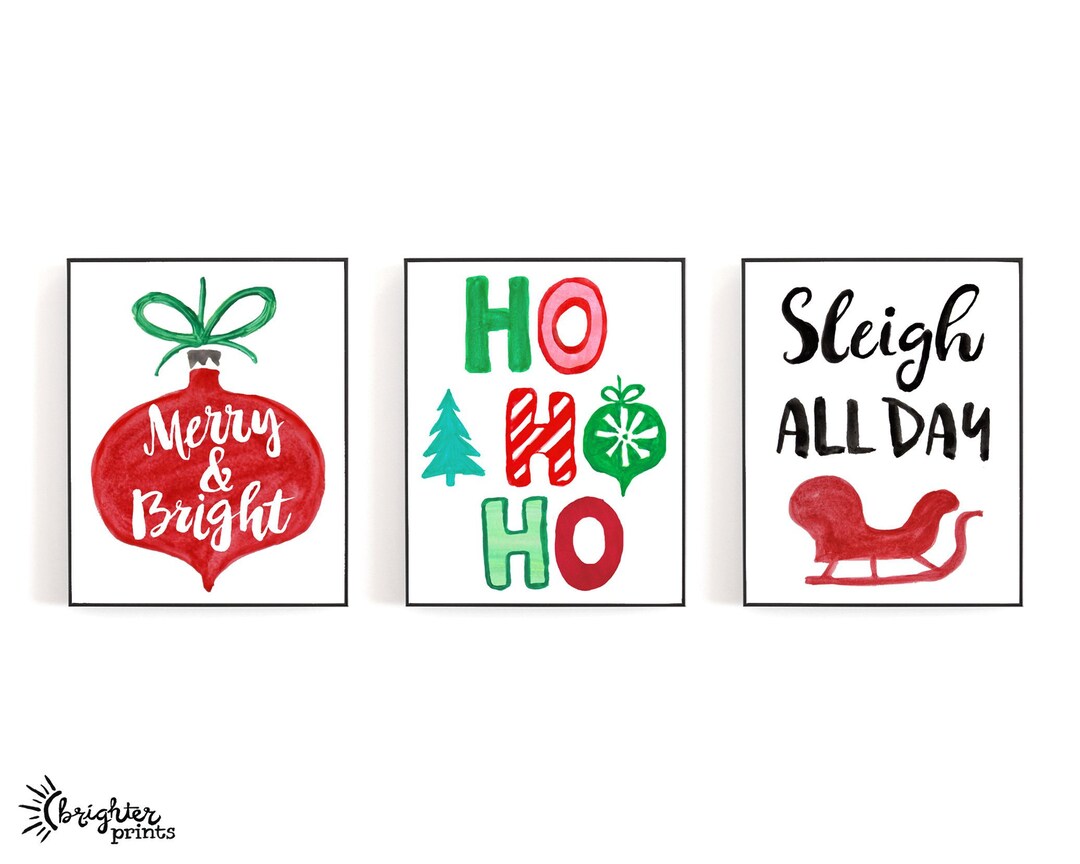 Christmas Printable Wall Art - Set of 3 Prints - 8x10 - Holiday Party ...