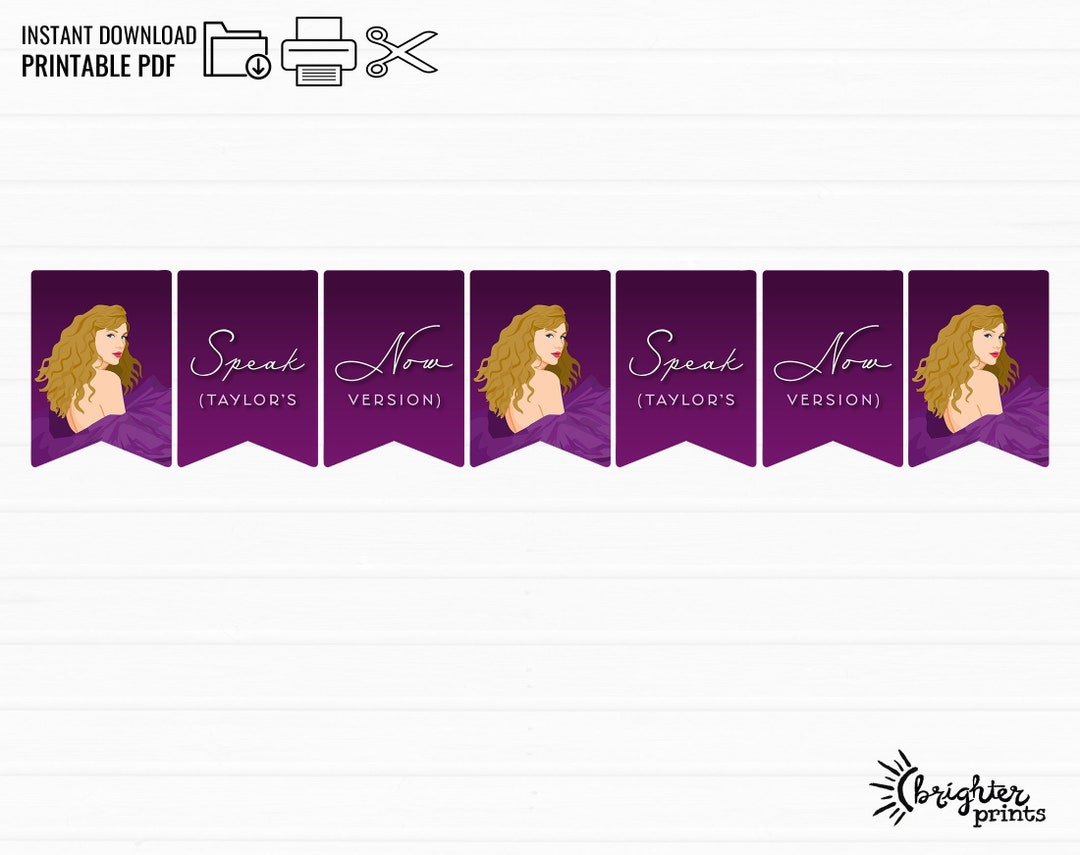 Printable Speak Now TV Banner Instant Download DIY TS Party Decor Eras ...