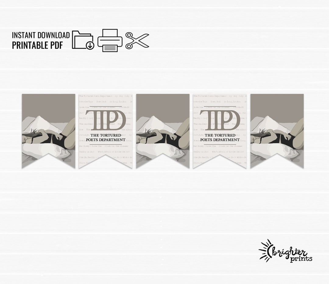 Printable Banner the Tortured Poets Department Party Decor Instant ...