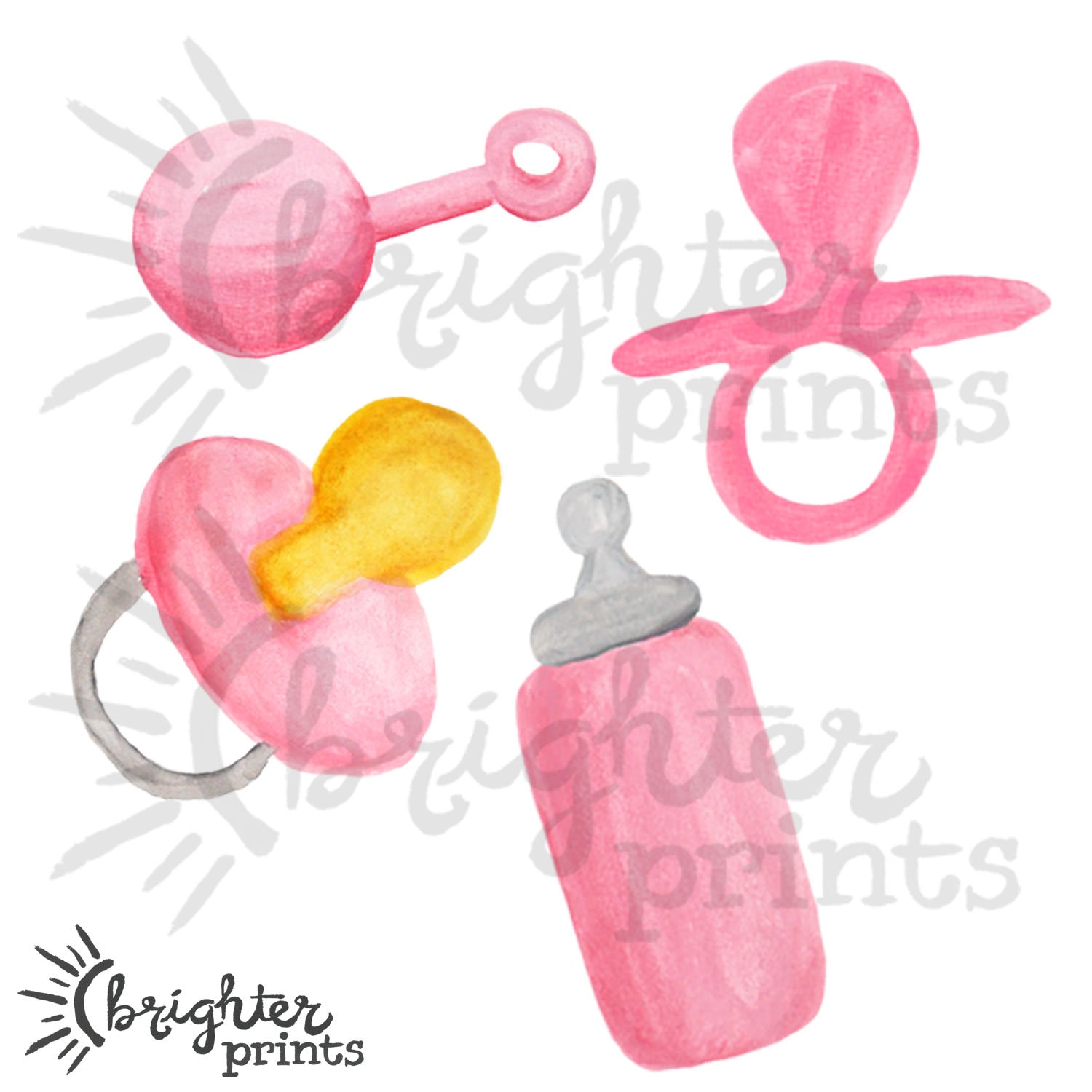 Baby Girl Rattle Clipart