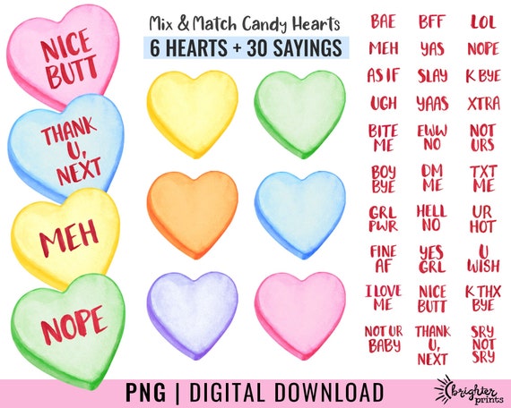Valentines Day Candy Hearts Sayings
