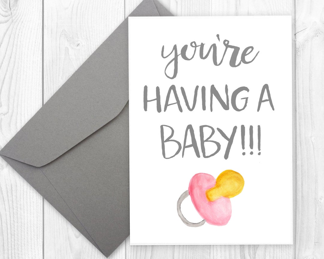 Printable Greeting Card 5x7 - You're Having a Baby - Hand Painted ...