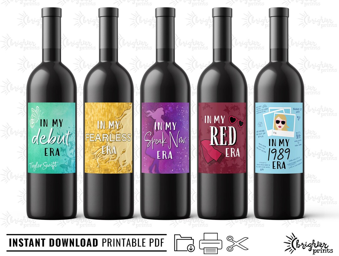 Printable Eras Wine Bottle Labels Set of 11 - Etsy Australia