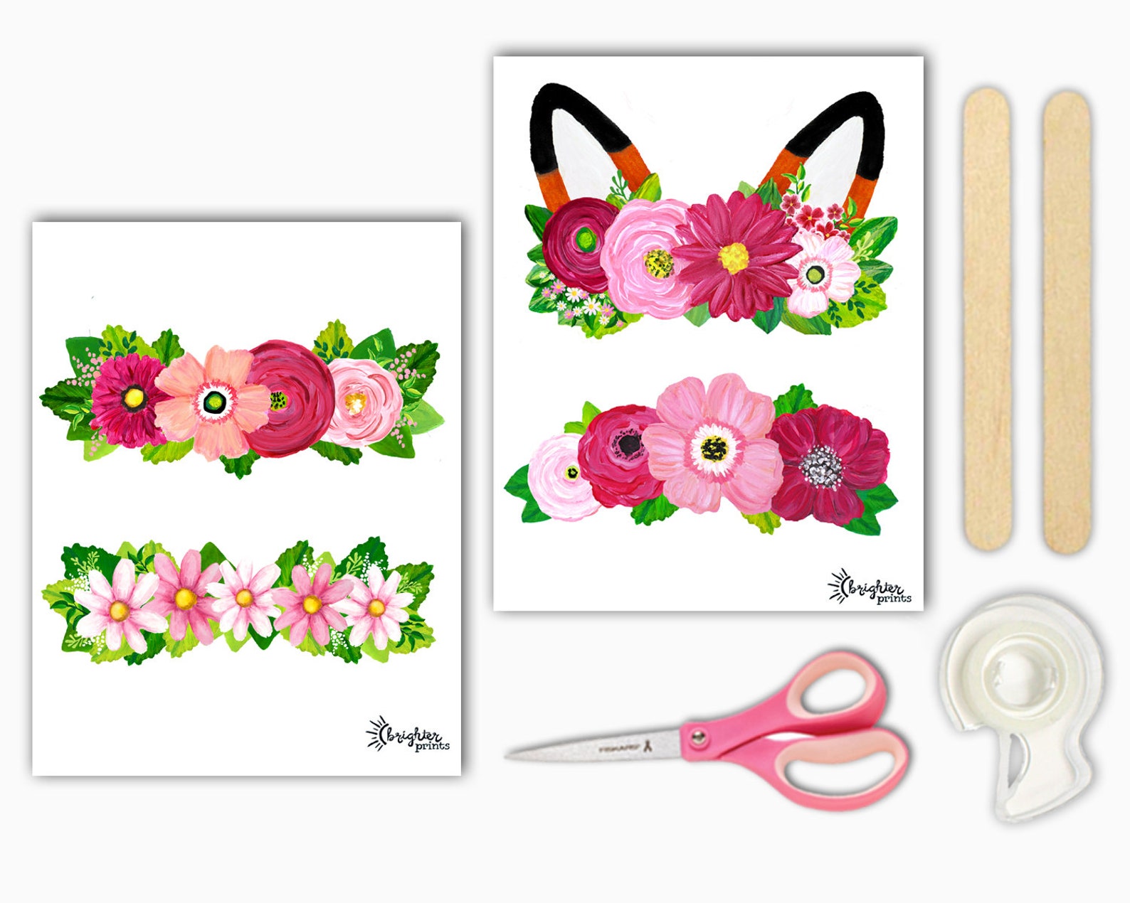 Printable Flower Crown Party Photo Booth Props 4 Printable - Etsy